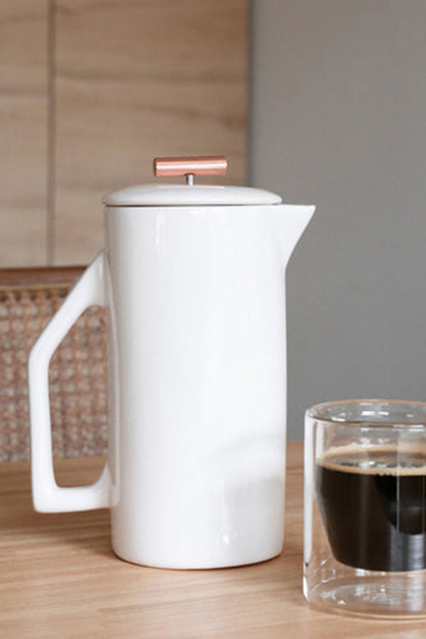 Ceramic French Press Gloss Cream - flora and henri